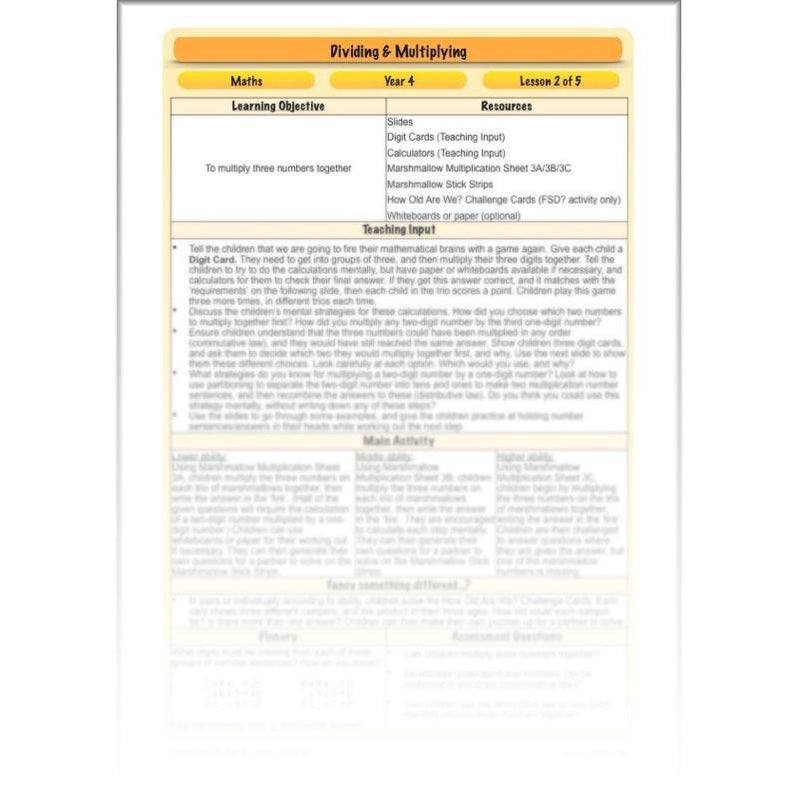 Division and Multiplication Year 4 Maths Lessons by PlanBee