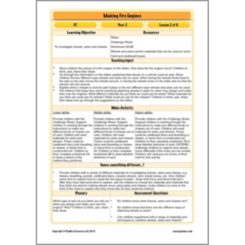 How to Make a Fire Engine | KS1 DT lessons by PlanBee