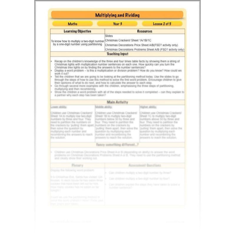 Multiplying and Dividing Year 3 Maths Lessons by PlanBee
