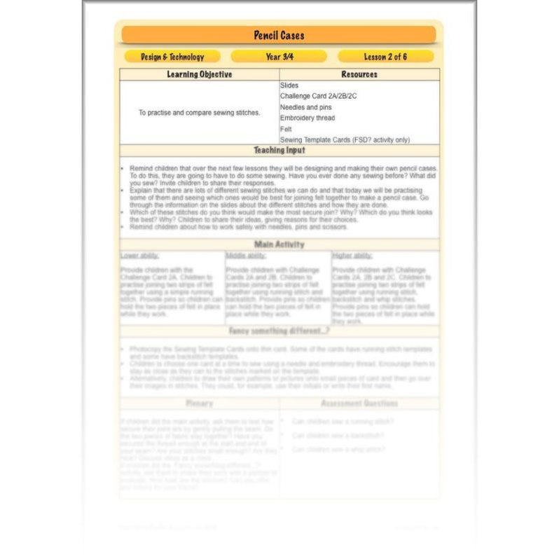 Pencil Cases - Textiles: DT Lesson Plans for KS2 Year 3 — PlanBee