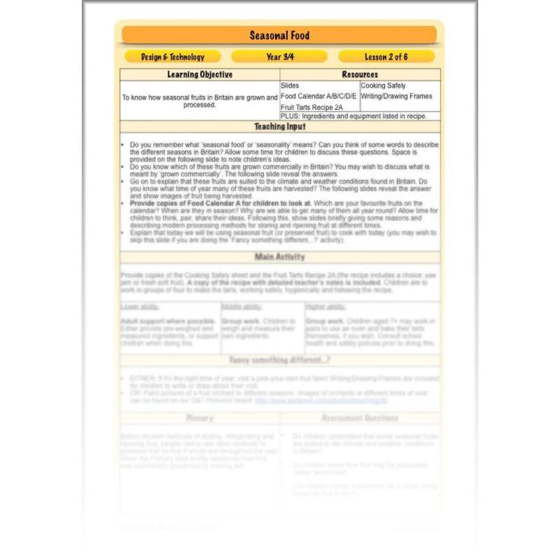 Seasonal Food Seasonality KS2 cooking lessons by PlanBee