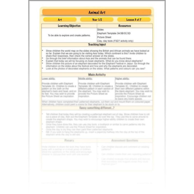 Animal Art lessons and planning for KS1 created by PlanBee