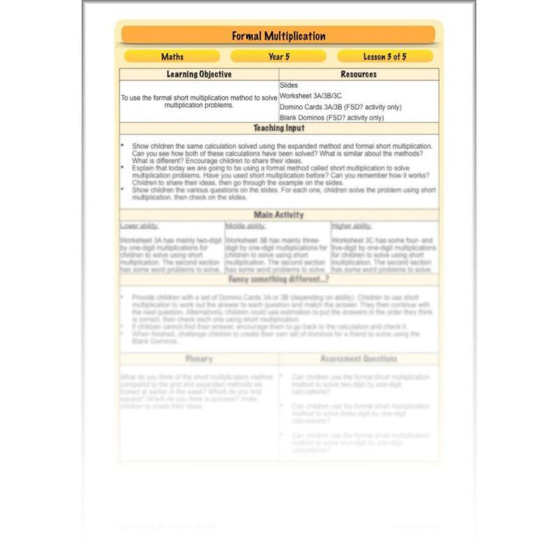 Formal Multiplication Year 5 Maths Lessons by PlanBee