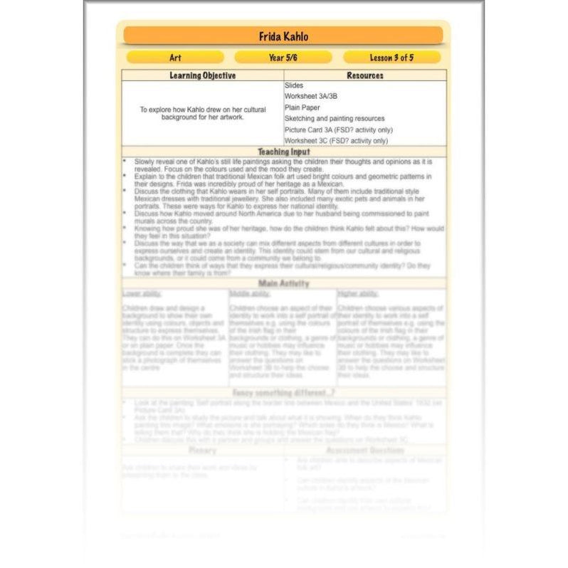 KS2 Frida Kahlo for Kids Art Lesson Pack by PlanBee