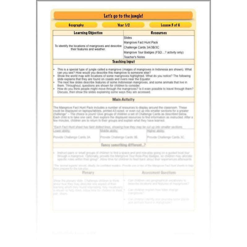 Tropical Jungle Activities for KS1 Geography by PlanBee