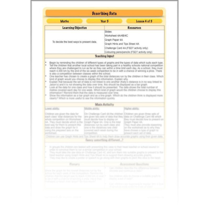 Describing Data Year 5 Statistics Lesson by PlanBee