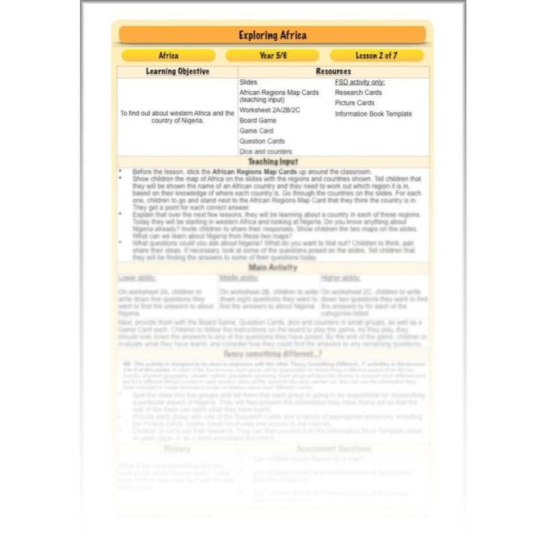 Exploring Africa KS2 Geography lessons for Year 5 & Year 6 — PlanBee