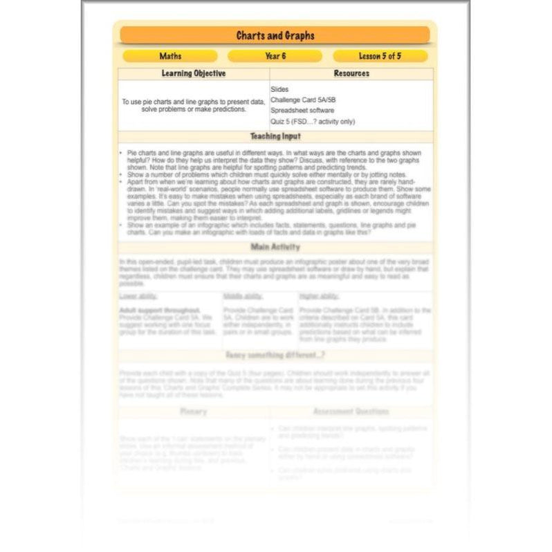 Charts & Graphs KS2 Year 6 Maths Lesson by PlanBee