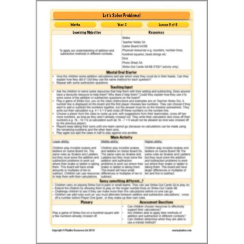 Let's Solve Problems: problem-solving Year 2 Maths — PlanBee