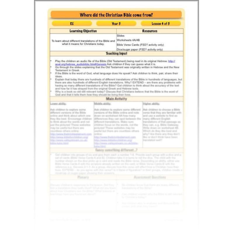 Where did the Christian Bible come from? KS2 RE by PlanBee