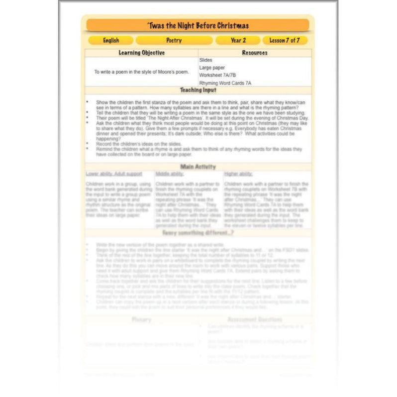 Twas the Night Before Christmas Lesson Plans | Year 2 Poetry — PlanBee