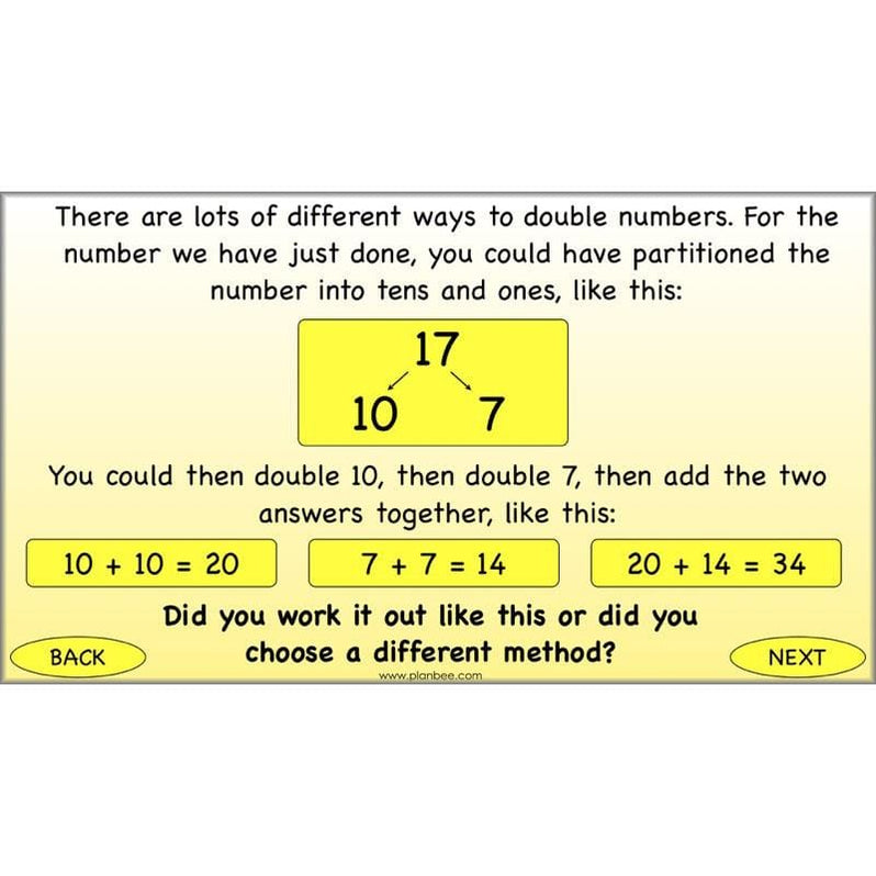 Doubling and Halving KS2 Year 3 Maths Lessons by PlanBee