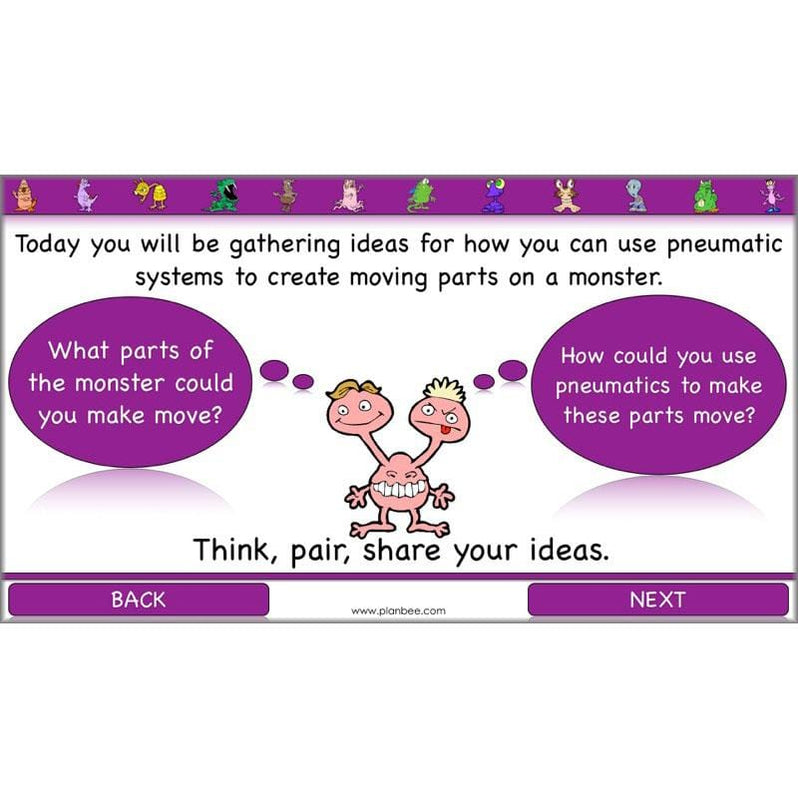 Moving Monsters Year 3 KS2 Pneumatics Lessons by PlanBee