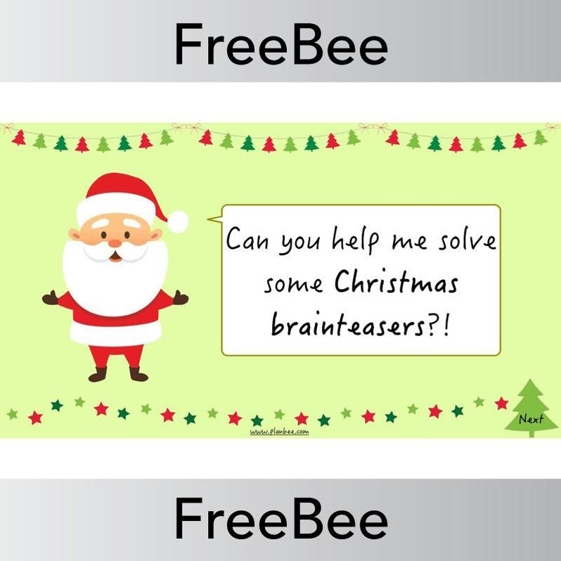 Free KS1 and KS2 Christmas Quiz Brain Teasers by PlanBee