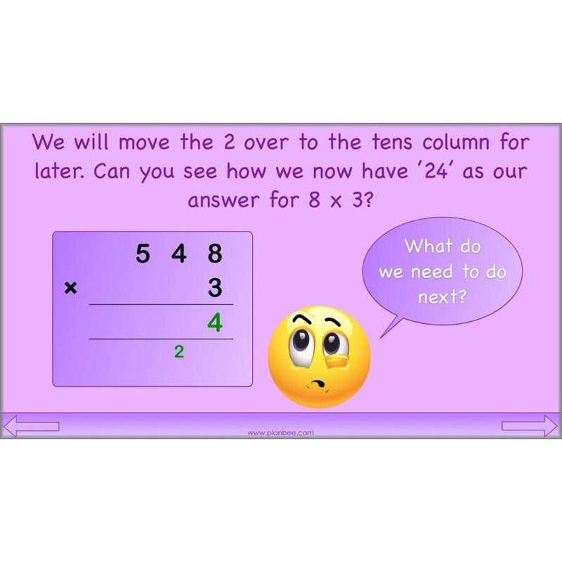 Formal Multiplication Year 5 Maths Lessons by PlanBee