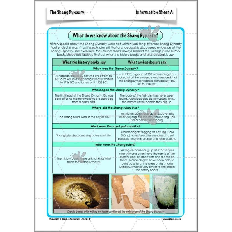 Shang Dynasty KS2 Lesson Pack for Year 5 & 6 by PlanBee
