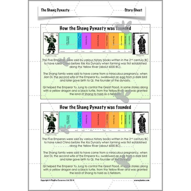 Shang Dynasty KS2 Lesson Pack for Year 5 & 6 by PlanBee