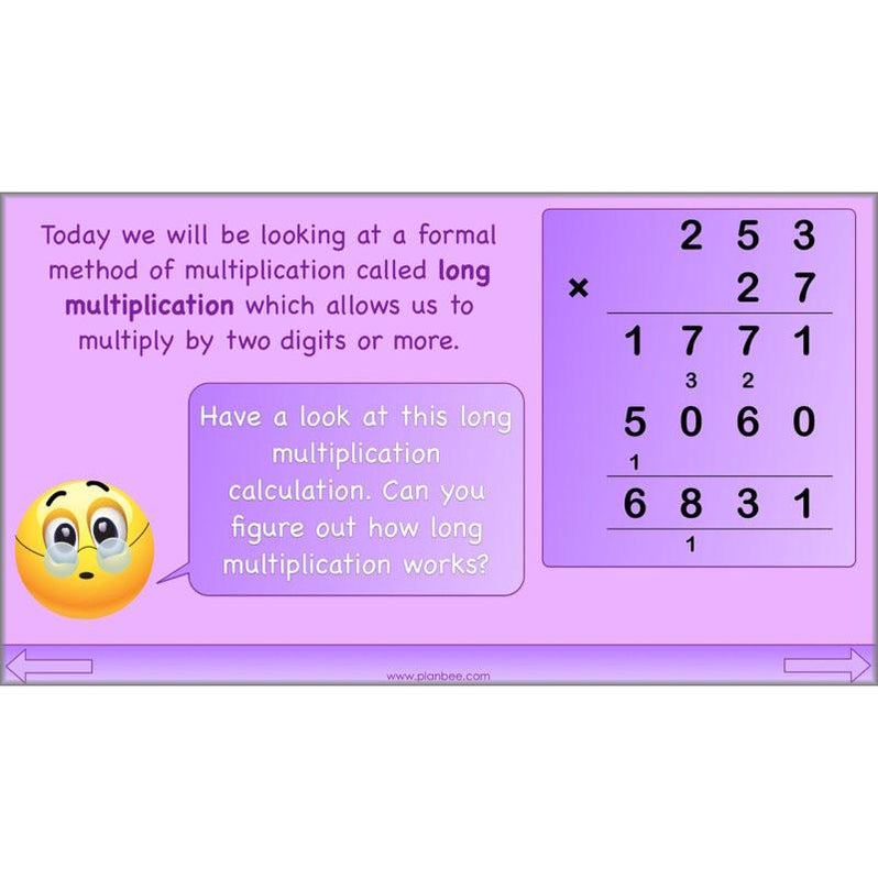 Formal Multiplication Year 5 Maths Lessons by PlanBee