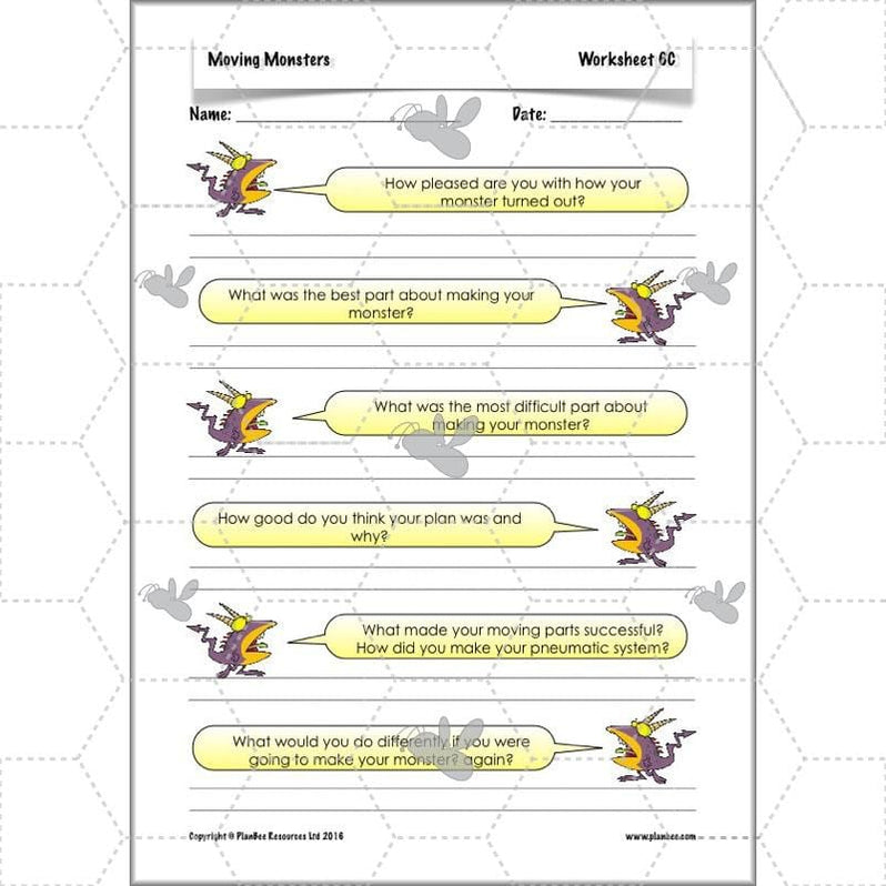 Moving Monsters Year 3 KS2 Pneumatics Lessons by PlanBee
