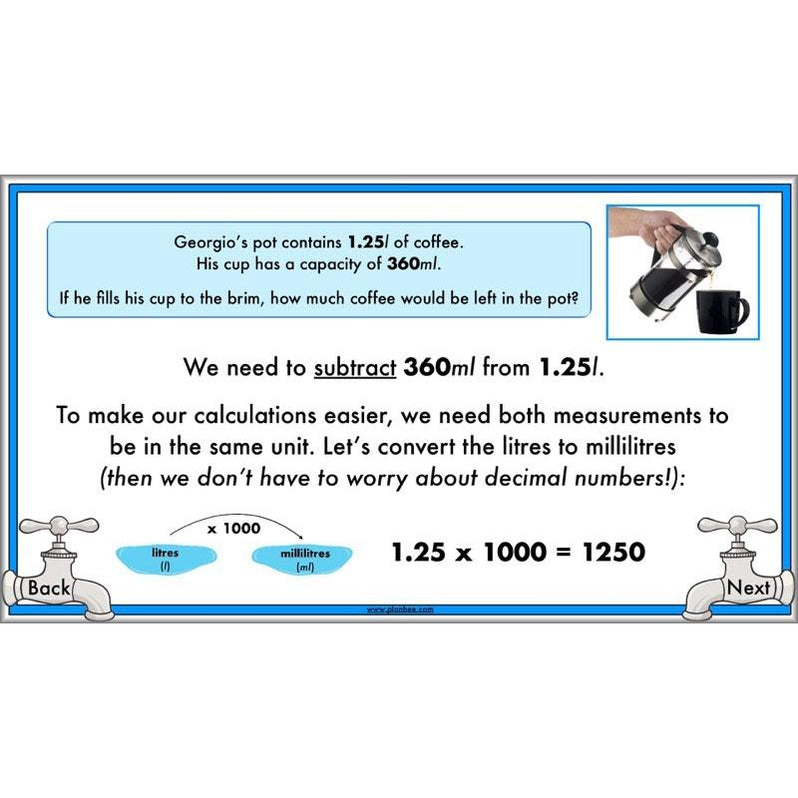 Measuring Capacity KS2 Year 4 Maths Lesson Planning Pack — PlanBee