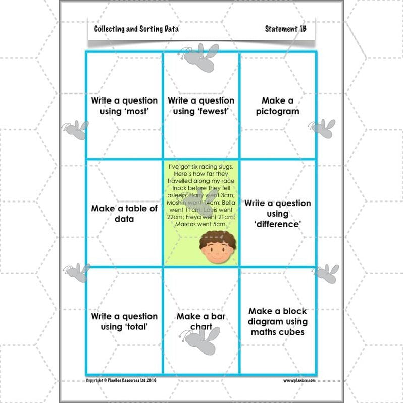 Collecting and Sorting Data Year 3 Statistics by PlanBee