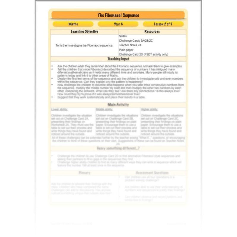 The Fibonacci Sequence: KS2 Maths lesson planning — PlanBee