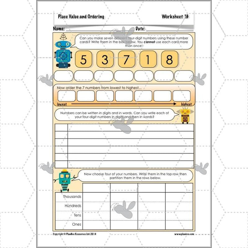 Place Value and Ordering Year 4 Maths Lessons by PlanBee