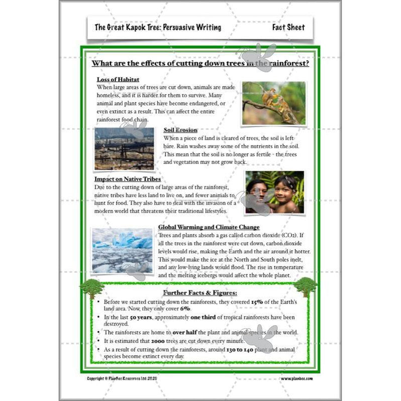 The Great Kapok Tree Planning Persuasive Writing by PlanBee