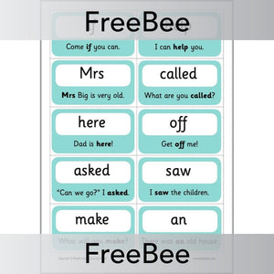 FREE 100 High Frequency Words Flashcards | PlanBee