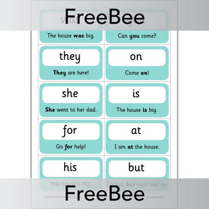 FREE 100 High Frequency Words Flashcards | PlanBee