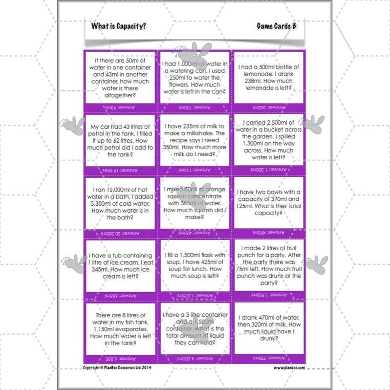 What is Capacity? KS2 Maths Measurement Planning Year 3 — PlanBee