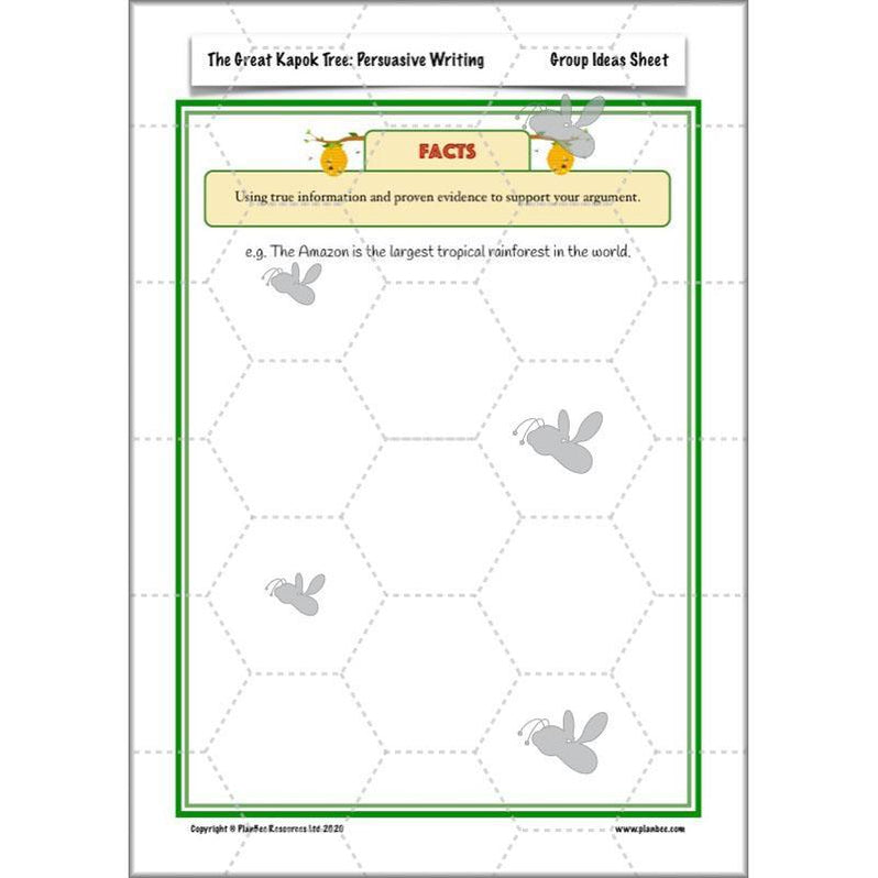 The Great Kapok Tree Planning Persuasive Writing by PlanBee