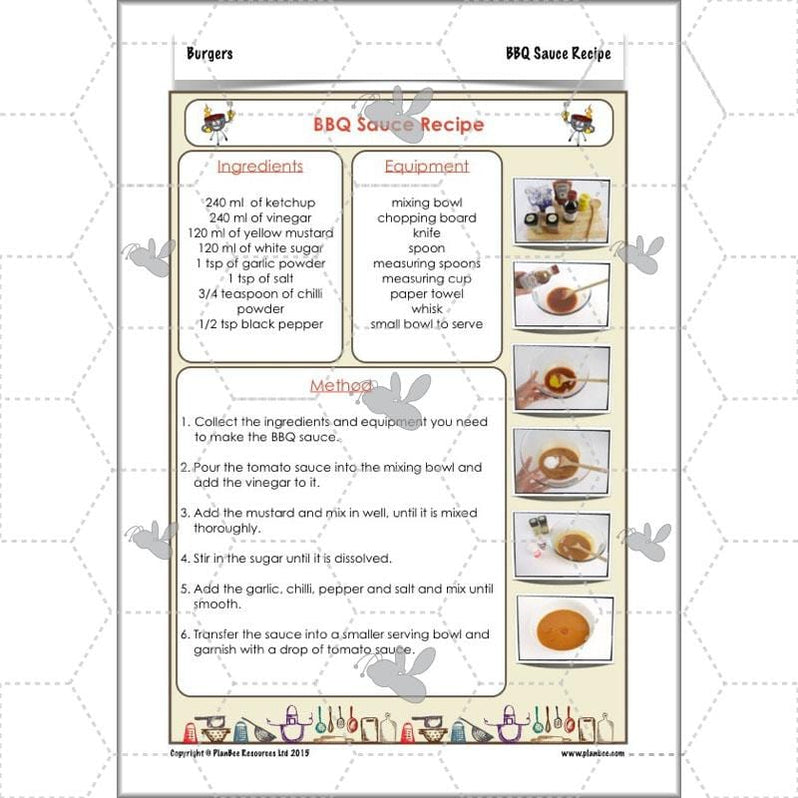 KS2 Kids Burger Recipe Lessons by PlanBee