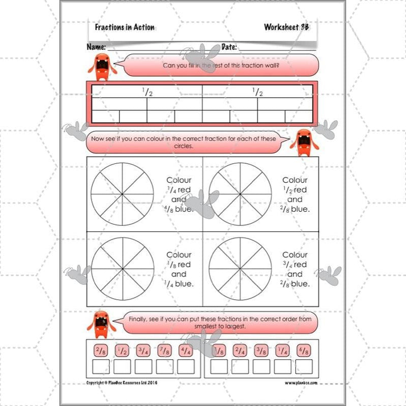 Fractions in Action: Year 3 Fractions Planning by PlanBee