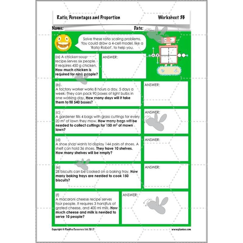 Ratio, Percentages and Proportion: Year 6 Maths — PlanBee
