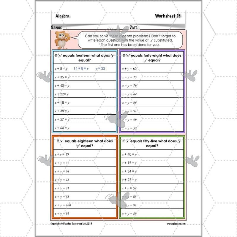 Algebra: simple algebra lesson planning for Year 6 — PlanBee