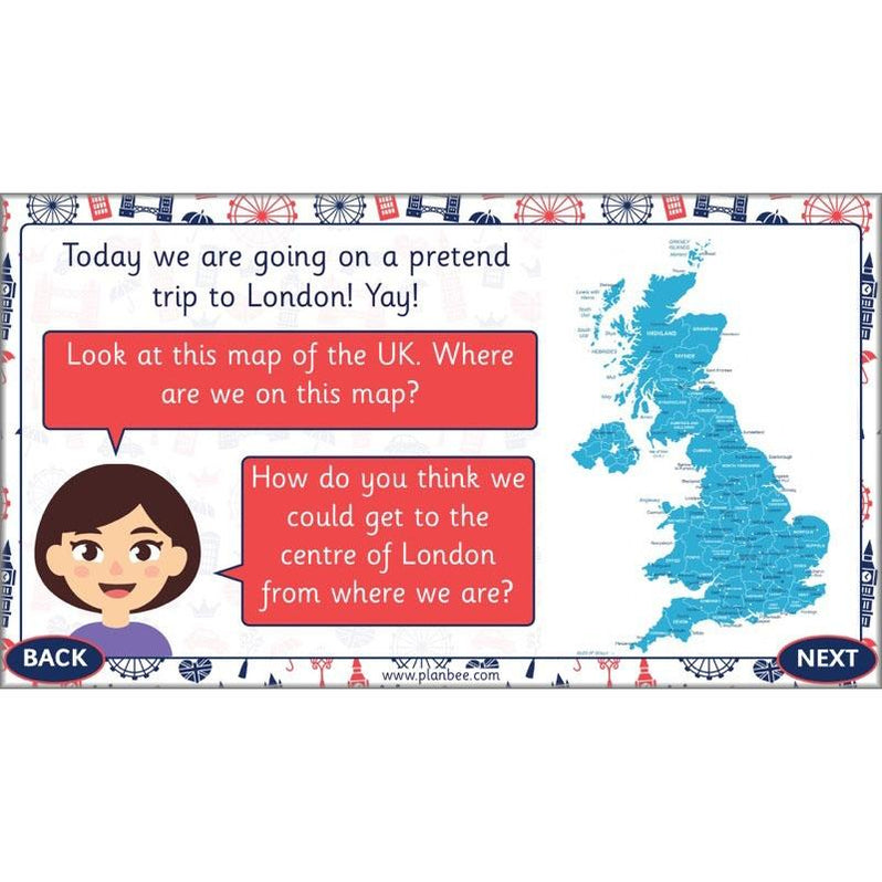 Let's Explore London Topic KS1 Geography Lessons by PlanBee