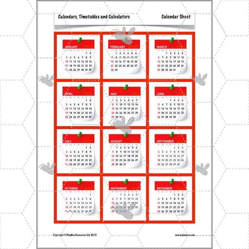Year 5 Time Lessons: Calendars and Timetables KS2 — PlanBee
