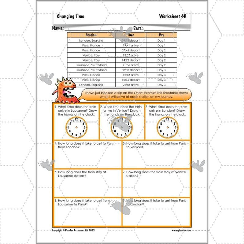 Changing Time Year 5 Maths Lesson Planning Pack — PlanBee