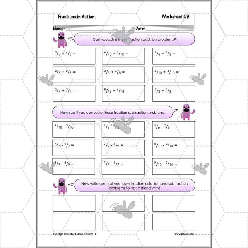 Fractions in Action: Year 3 Fractions Planning by PlanBee
