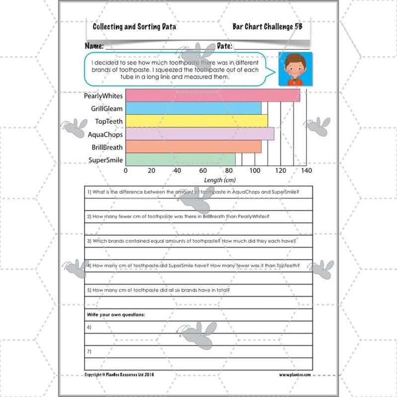 Collecting and Sorting Data Year 3 Statistics by PlanBee