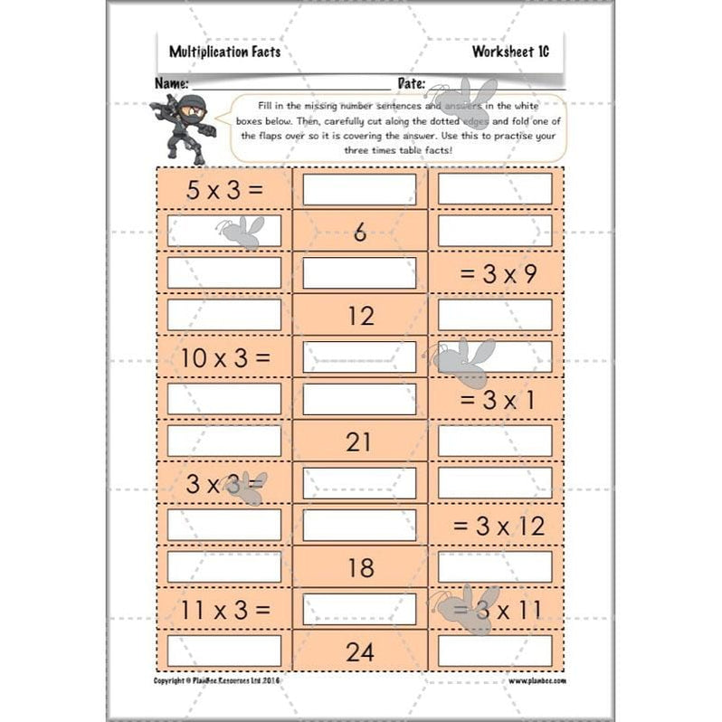 Multiplication Facts Year 3 KS2 Maths Lessons by PlanBee