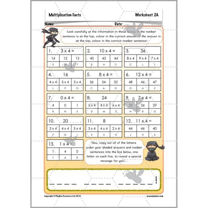 Multiplication Facts Year 3 KS2 Maths Lessons by PlanBee