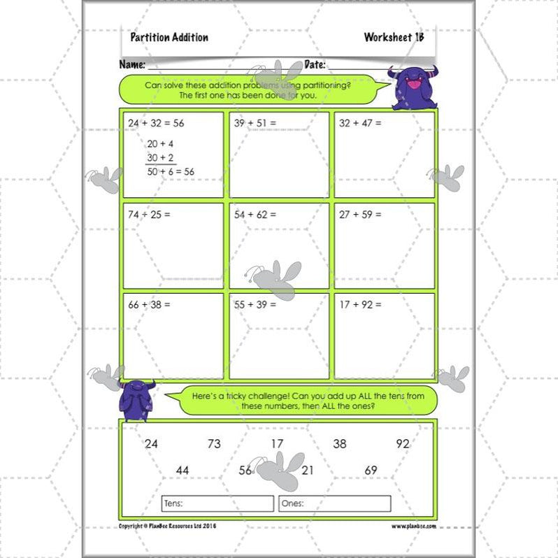 Partition Addition Year 3 Primary Maths Lessons by PlanBee