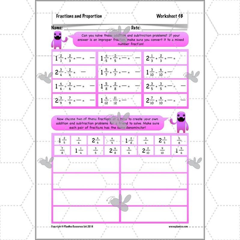 Year 5 Fractions and Proportion - Maths Planning by PlanBee