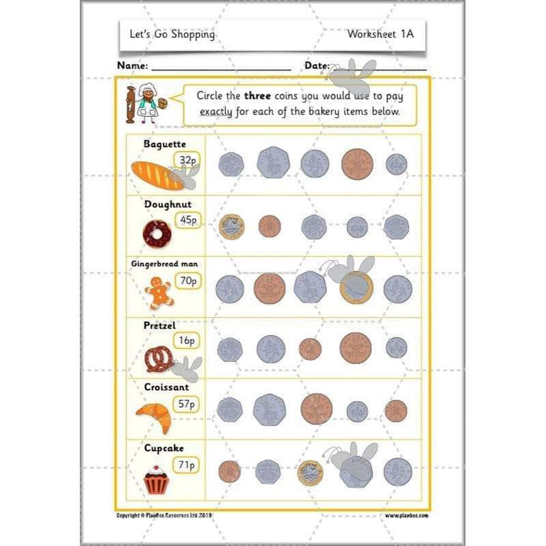 Let's Go Shopping Year 2 Money Maths Activities by PlanBee
