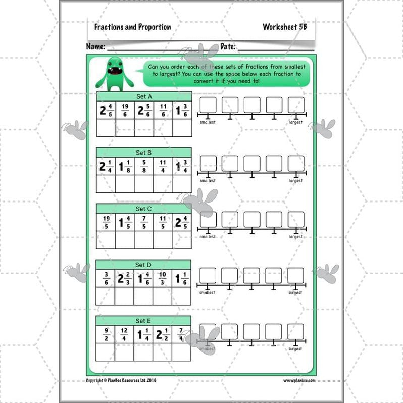 Year 5 Fractions and Proportion - Maths Planning by PlanBee