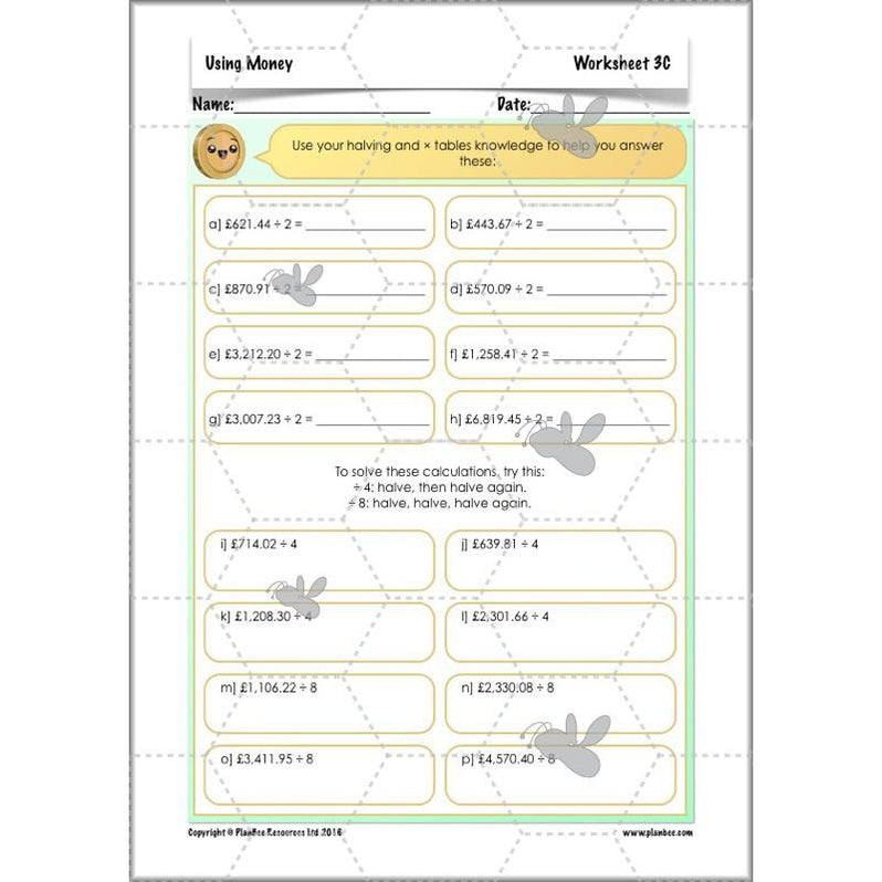 Using Money Year 6 Maths Money Problems Plans by PlanBee