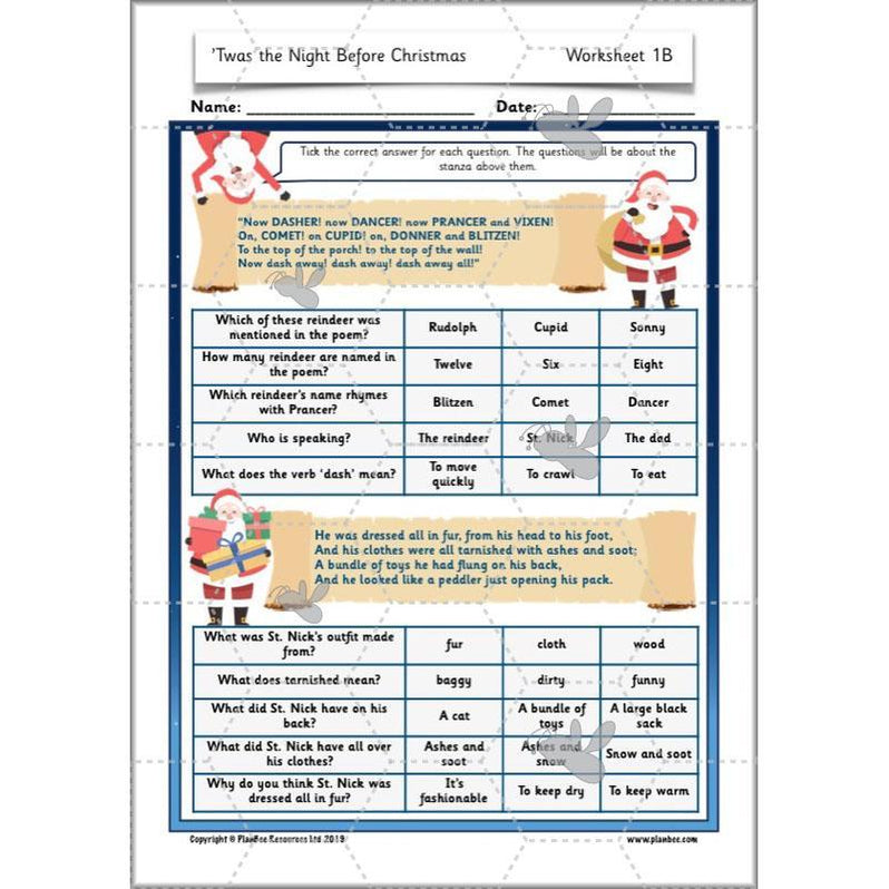 Twas the Night Before Christmas Lesson Plans | Year 2 Poetry — PlanBee