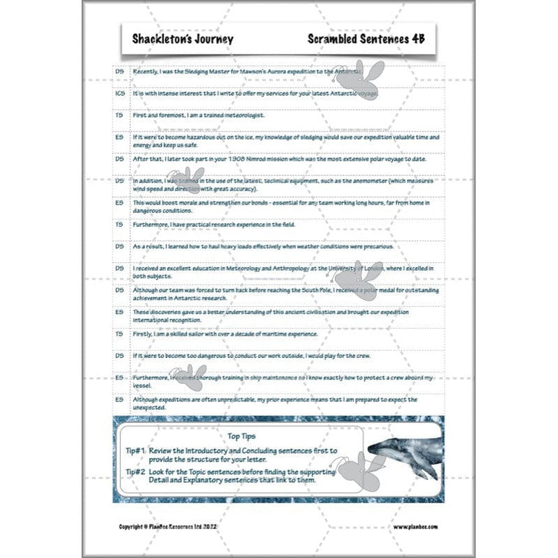 Shackleton's Journey KS2 English Lesson Pack by PlanBee